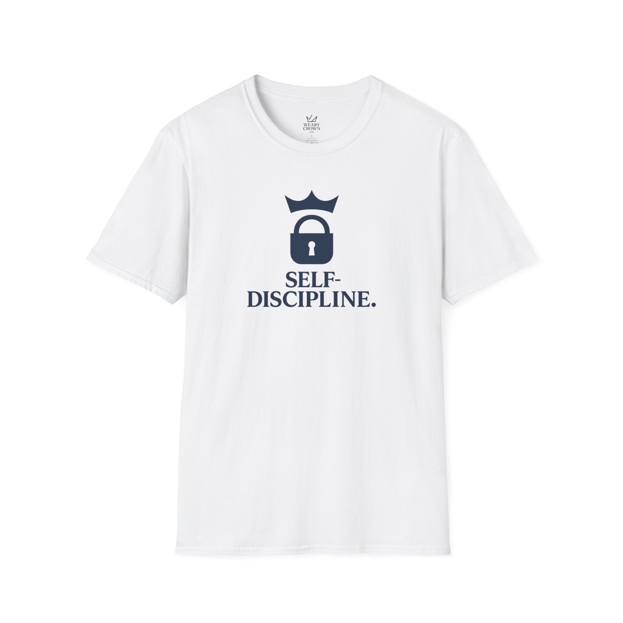 Self‑Discipline Tee – Crowned Lock Mindset T‑Shirt – Weary Crown Co.